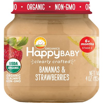 Happybaby Banana & Strawberries Baby Food - 4oz : Target