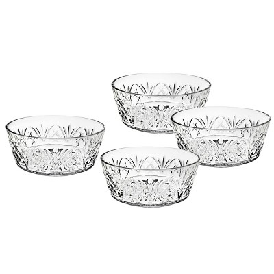 Godinger Silver Set Of 4 Dublin Crystal Dinner Plates: Abstract Pattern ...
