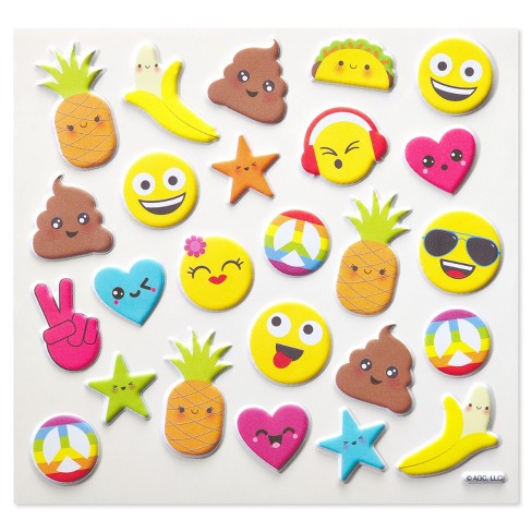 Carlton Cards 25ct Emoji Icon Puffy Stickers : Target