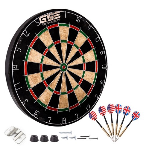 Gse 18" Professional Bristle/sisal Dartboard Set With Six 17 Grams ...