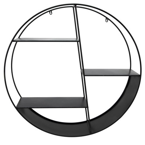 Sagebrook Home 32" Round Black Shelf - 4 Layered Contemporary Floating ...