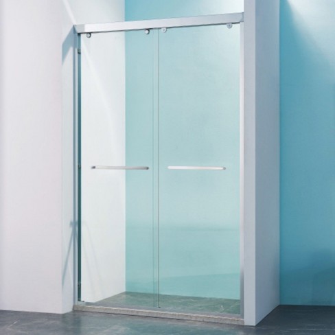 Dual Sliding Shower Doors, Aluminum Frame And Sgcc Glass Enclosure : Target