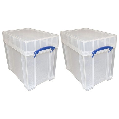Really Useful Box 19 Liter Plastic Stackable Storage Container W/ Xl Snap Lid & Built-in Clip ...