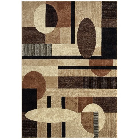 Home Dynamix Jasmine Contemporary Geometric Area Rug,brown/beige, 3'11 ...
