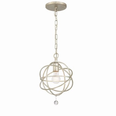Crystorama Lighting Solaris 1 - Light Pendant In Olde Silver : Target