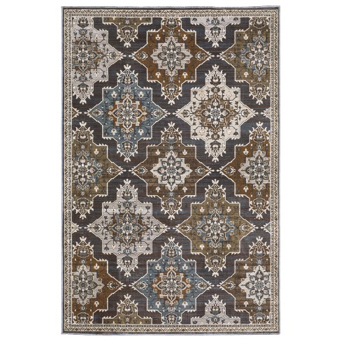 Oriental Weavers Ellington Ell07 Blue/ Rust Indoor Area Rug - 5'3" X 7 ...
