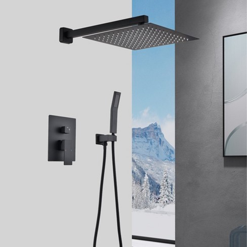 12" Rain Shower Head Systems Wall Mounted Shower In Matte Black : Target
