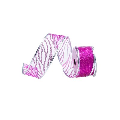 Jam Paper Wire Edged Ribbon 3 Yds. Purple Wave Glitter (210427868) : Target