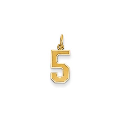 Black Bow Jewelry 14k Yellow Gold, Jersey Collection, Small Number 5 ...