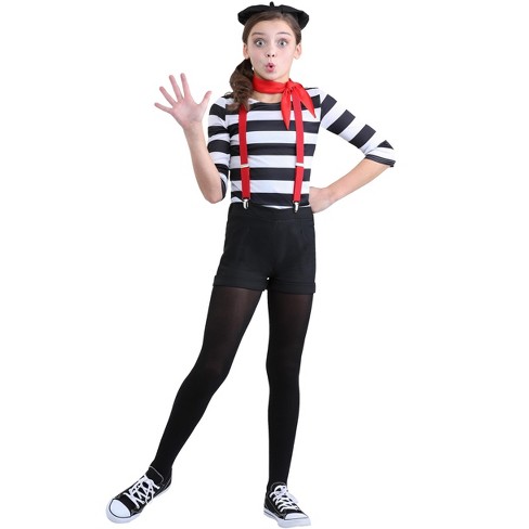 Halloweencostumes.com Small Girl Mime Costume For Girls, Black/red ...