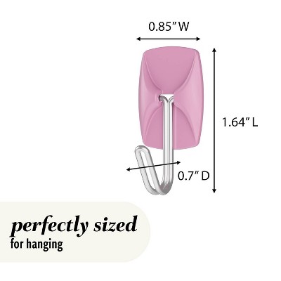 Command 4pk Damage-Free Small Wire Hooks Lilac Lemonade : Target