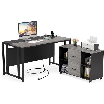 Tribesigns 59" L-shaped Computer Desk, Reversible Corner Office Desk ...