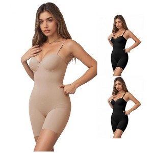 INSPIRE CHIC Women's Strapless Shapewear Tummy Control Bodysuit Mid ...
