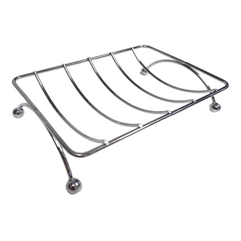 Evideco French Home Goods Chrome Metal Wire Soap Dish Holder Self ...