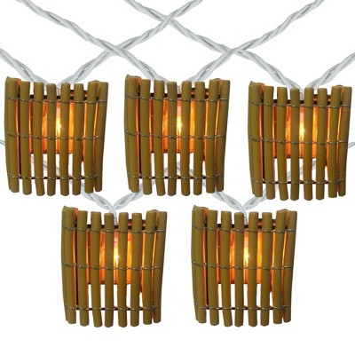 Northlight 10-count Brown Tropical Bamboo Outdoor Patio String Light ...