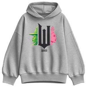 Women's - Wicked - Elphaba And Glinda Side Profiles Oversized Fleece ...
