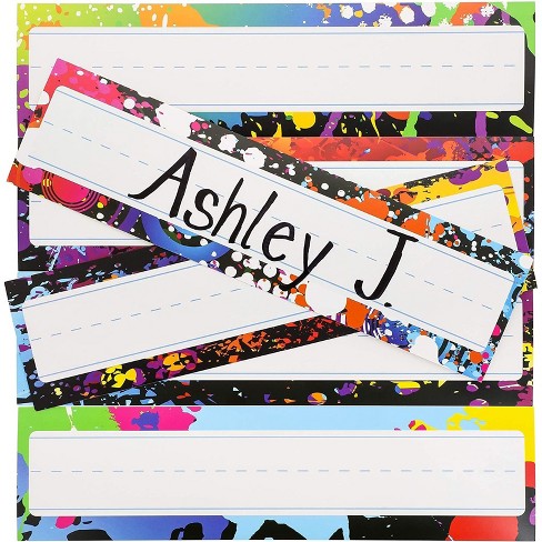Juvale Desk Nameplates - 48-pack Colorful Desktop Reference Name Plates ...