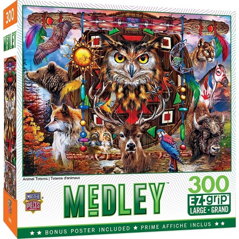 Masterpieces Inc Animal Totems 300 Piece Large Ez Grip Jigsaw Puzzle ...