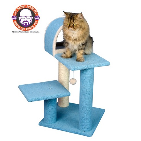 Armarkat Sky Blue 29" Real Wood Cat Tree With Scratcher And Tunnel For ...