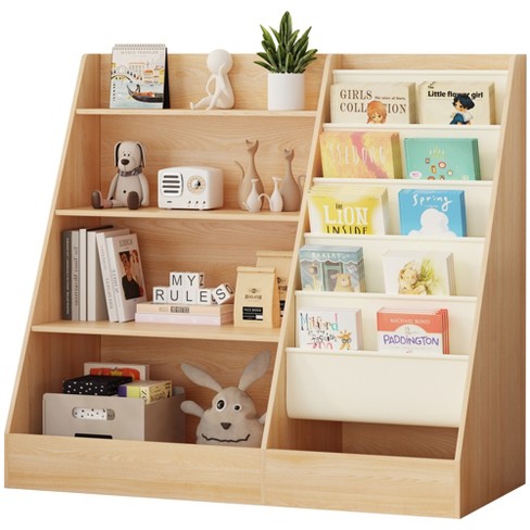 Sugift 4-tier Kids Bookshelf And Toy Storage, 5 Layer Fabric Toddler ...