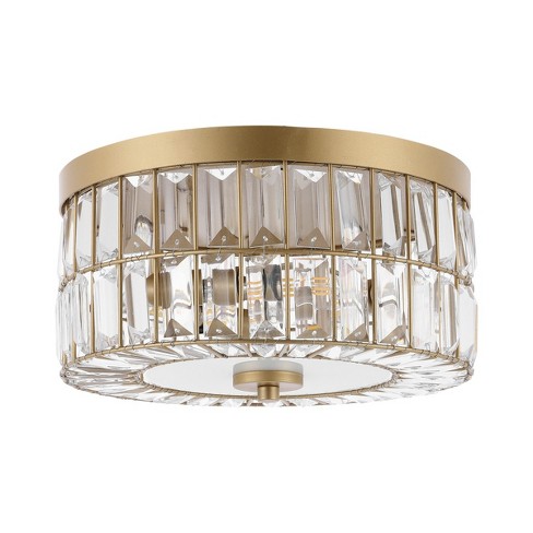 Parda 3 Light 12" Flush Mount - Brass - Safavieh. : Target
