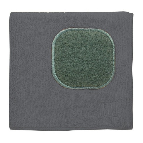 Mu Kitchen 12" X 12" Microfiber Dish Cloth With Scrubber, Stainless ...