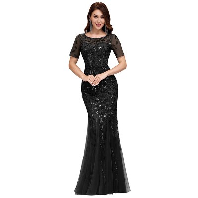 Black Plus Size Maxi Fishtail Tulle Prom Dress Ez7707, 02 : Target