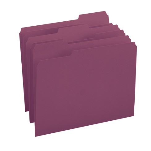 Smead File Folder, 1/3-cut Tab, Letter Size, Maroon, 100 Per Box (13093 ...