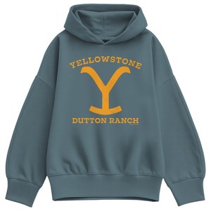 Women's - Yellowstone - Yellow Logo Oversized Fleece Hoodie Sweatshirt ...