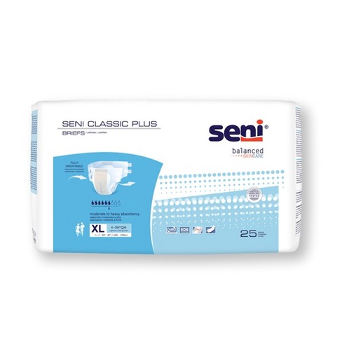 Seni Classic Plus Adult Incontinence Brief Xl Moderate Absorbency ...