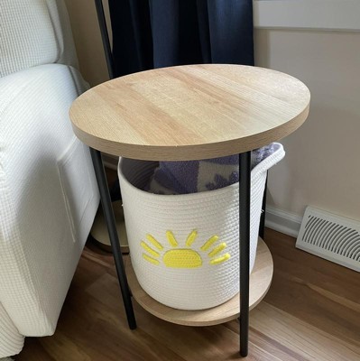 Wood And Metal Round End Table - Room Essentials™ : Target