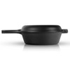 Commercial Chef Pre-seasoned Cast Iron Dutch Oven 3 Quart With Skillet Lid, Black : Target