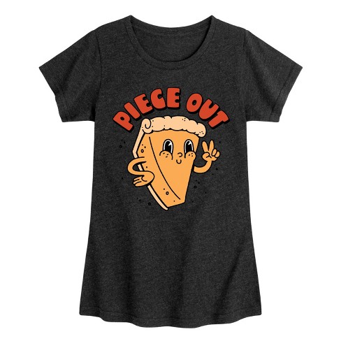 Instant Message Pumpkin Pie Piece Out Fitted Short Sleeve Graphic T ...