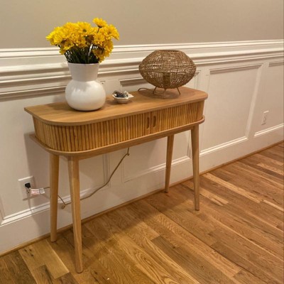 Adelpha Console Table With Sliding Doors Natural - Threshold™ : Target