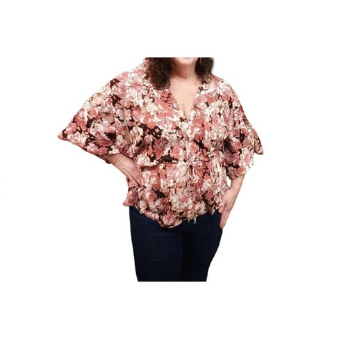Women's Liliana Floral Peasant Top - Entro Xl : Target