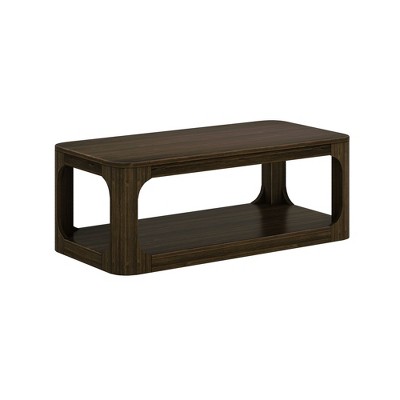Plank+beam 48" Modern Rectangular Coffee Table With Shelf, Solid Wood ...