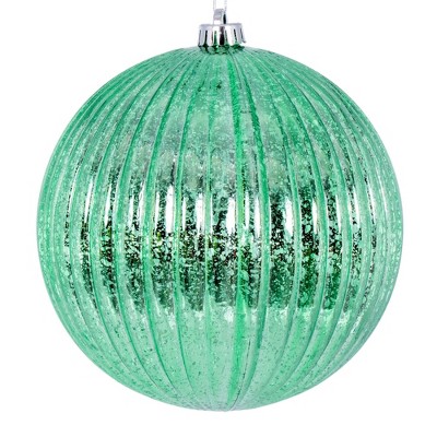 Vickerman 6" Seafoam Shiny Lined Mercury Ball Ornament, 4 Per Bag. : Target