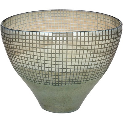 Studio 55d Green Hashed Top 10 1/2" Wide Glass Bowl : Target
