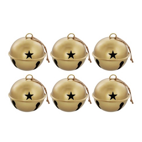 Haute Décor 6pc Jingle Bell Christmas Tree Ornament Burnished Gold : Target
