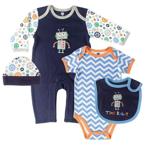 Hudson Baby Infant Boy Cotton Clothing Set, Robot, 3-6 Months : Target