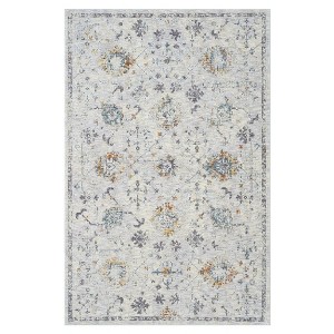 Ivory and Blue Floral Area Rug : Target