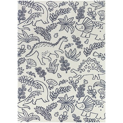 5'3"x7' Happy Dinos Kids' Rug Cream - Balta Rugs : Target