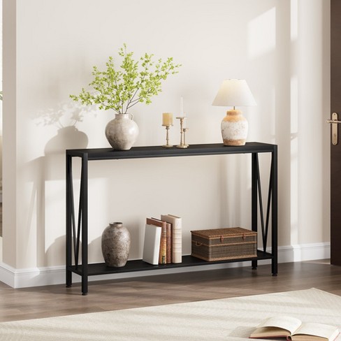Console Table, 2-tier Entryway Table With Storage, Narrow Sofa Table ...