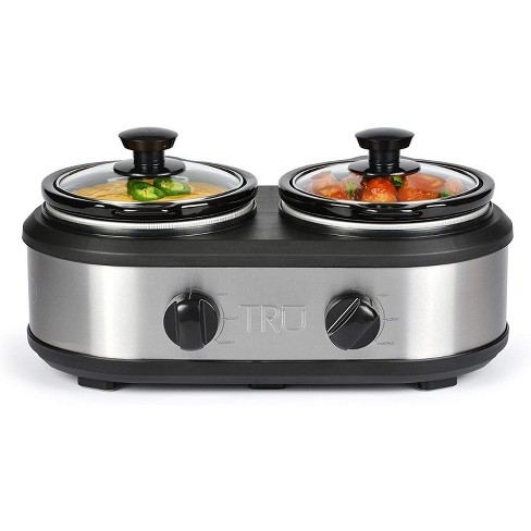 Tru Dual Crock Buffet Slow Cooker, 2 Inserts, Each 1.25-qt : Target
