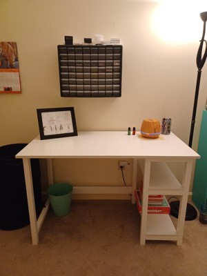 Home Office Trestle Desk With Shelves Wood Grain - Martha Stewart : Target