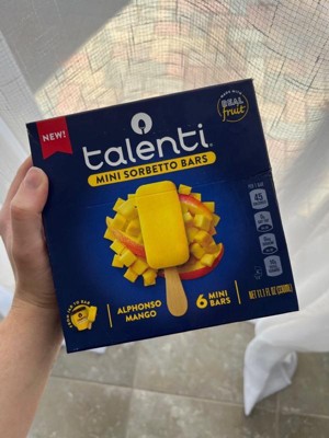 Talenti Alphonso Mango Frozen Mini Sorbetto Bars - 6pk/11.1 Fl Oz : Target
