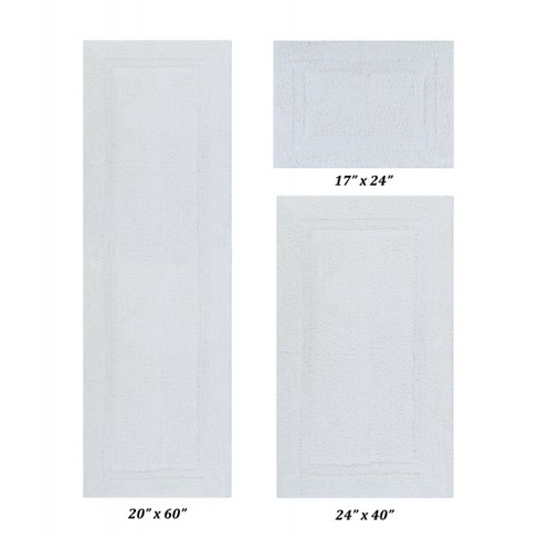 Better Trends Lux Reversible Bath Rug, 100% Cotton, 3 Piece Set (17" X ...