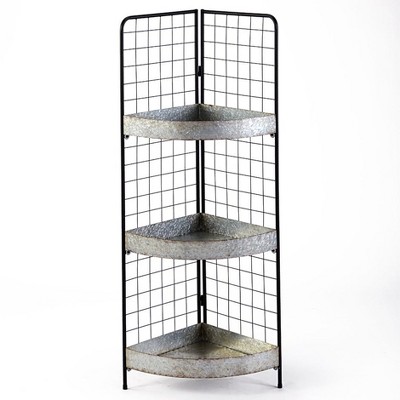The Lakeside Collection 3-tier Metal Corner Shelves - Gray : Target