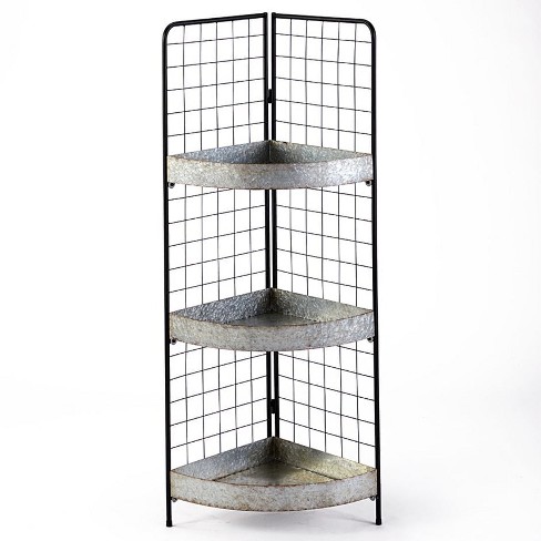 The Lakeside Collection 3-tier Metal Corner Shelves - Gray : Target