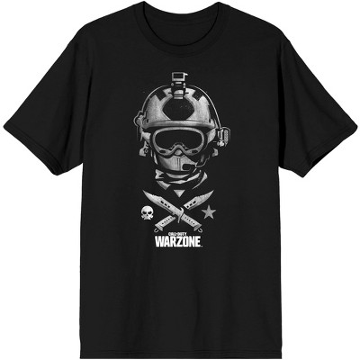 Call Of Duty Warzone Soldier With Helmet And Mic Men's Black Graphic ...